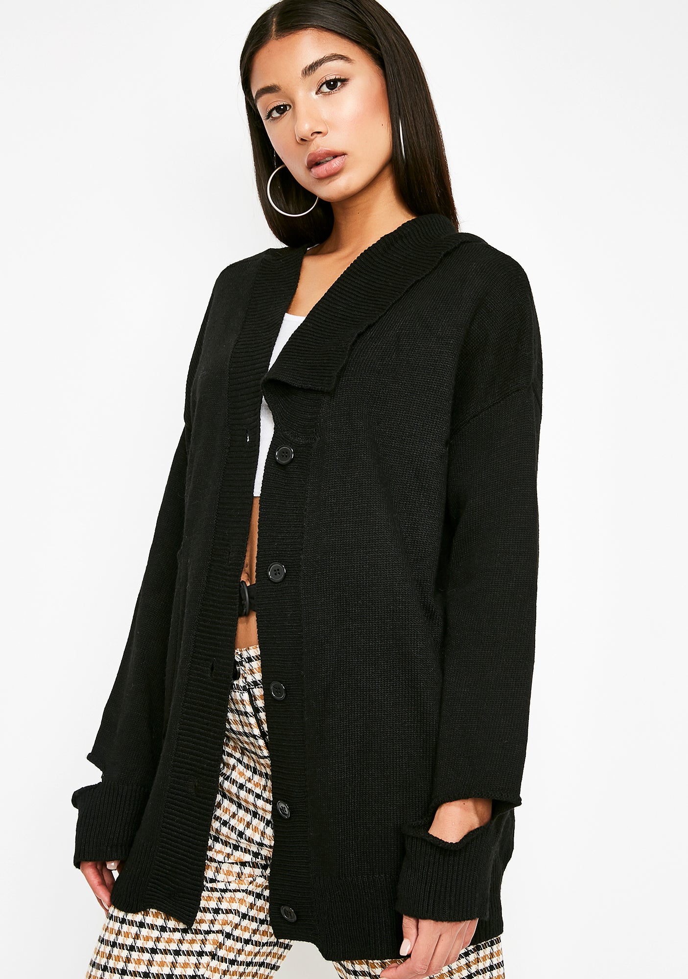 Button Front Back Knit Cardigan – Dolls Kill