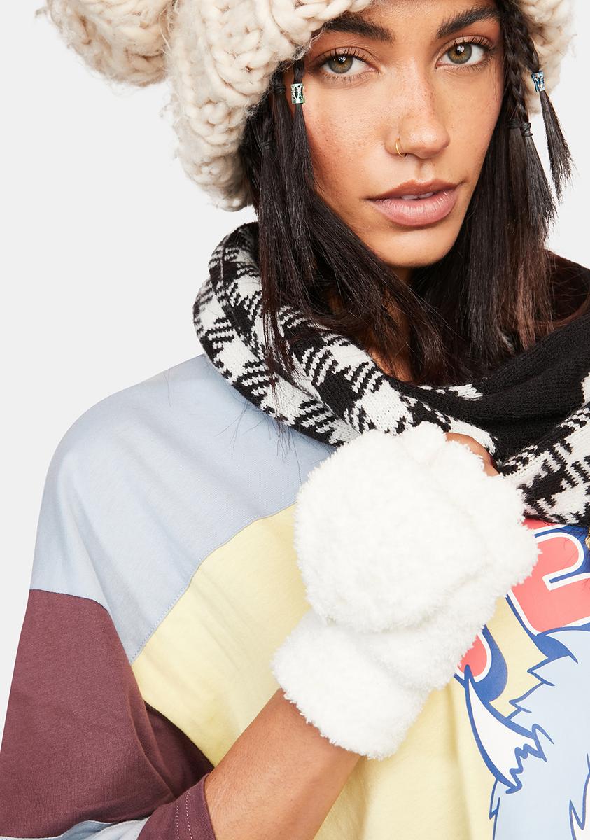 Fingerless Fuzzy Gloves - White – Dolls Kill