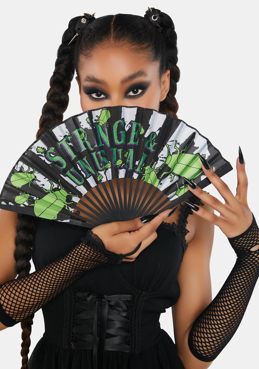 Kreepsville 666 Bug Strange And Unusual Fabric Fan - Black – Dolls Kill