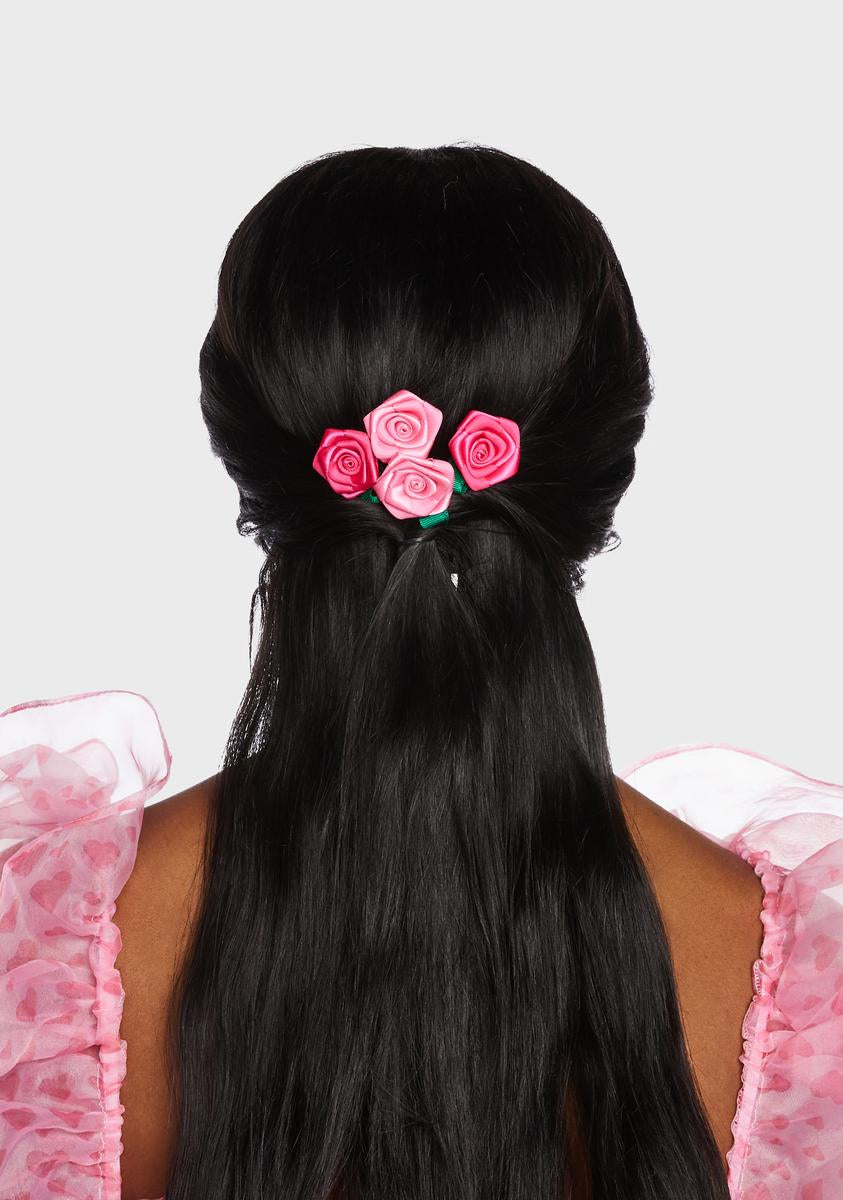 Rosette Hair Clip Set - Pink – Dolls Kill