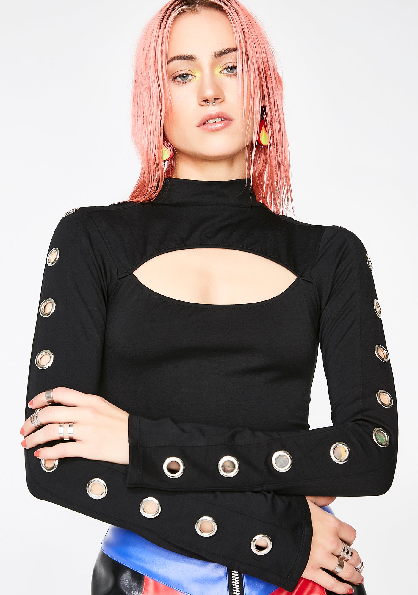 Tough Chick Eyelet Top – Dolls Kill