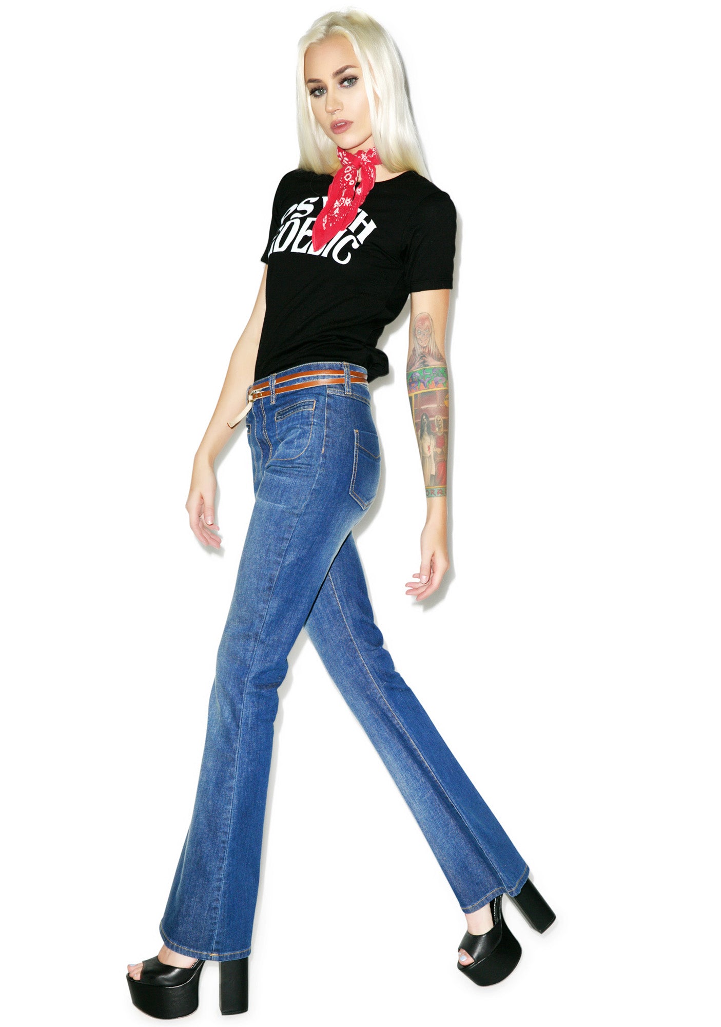 Rex Stretch Denim Flares – Dolls Kill