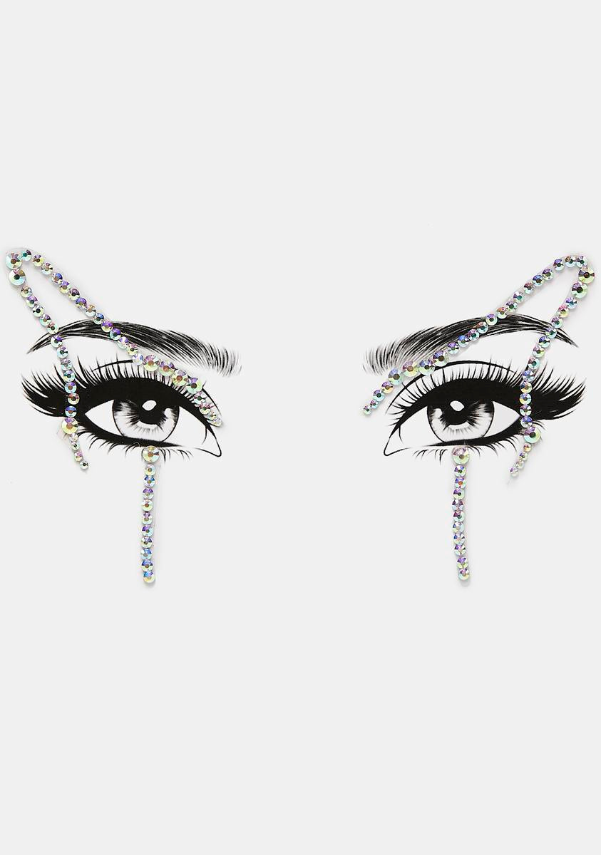 Tear Rhinestone Eye Gems - Iridescent – Dolls Kill