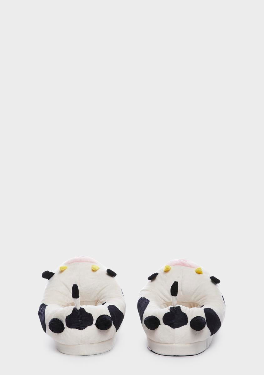 Smoko Tayto Mootato Cow Plush Slippers - Multi – Dolls Kill