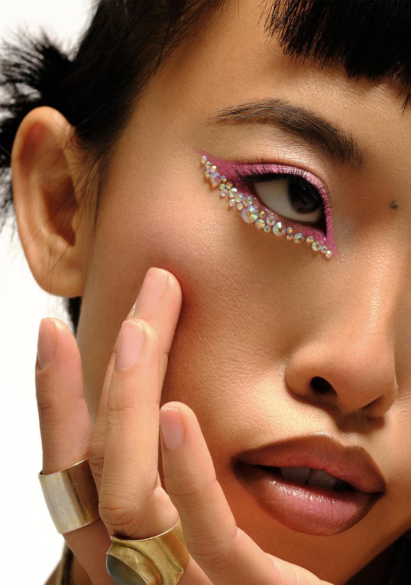 Get Stonned Glass Rhinestone 6-Pack Set - Holographic/White – Dolls Kill