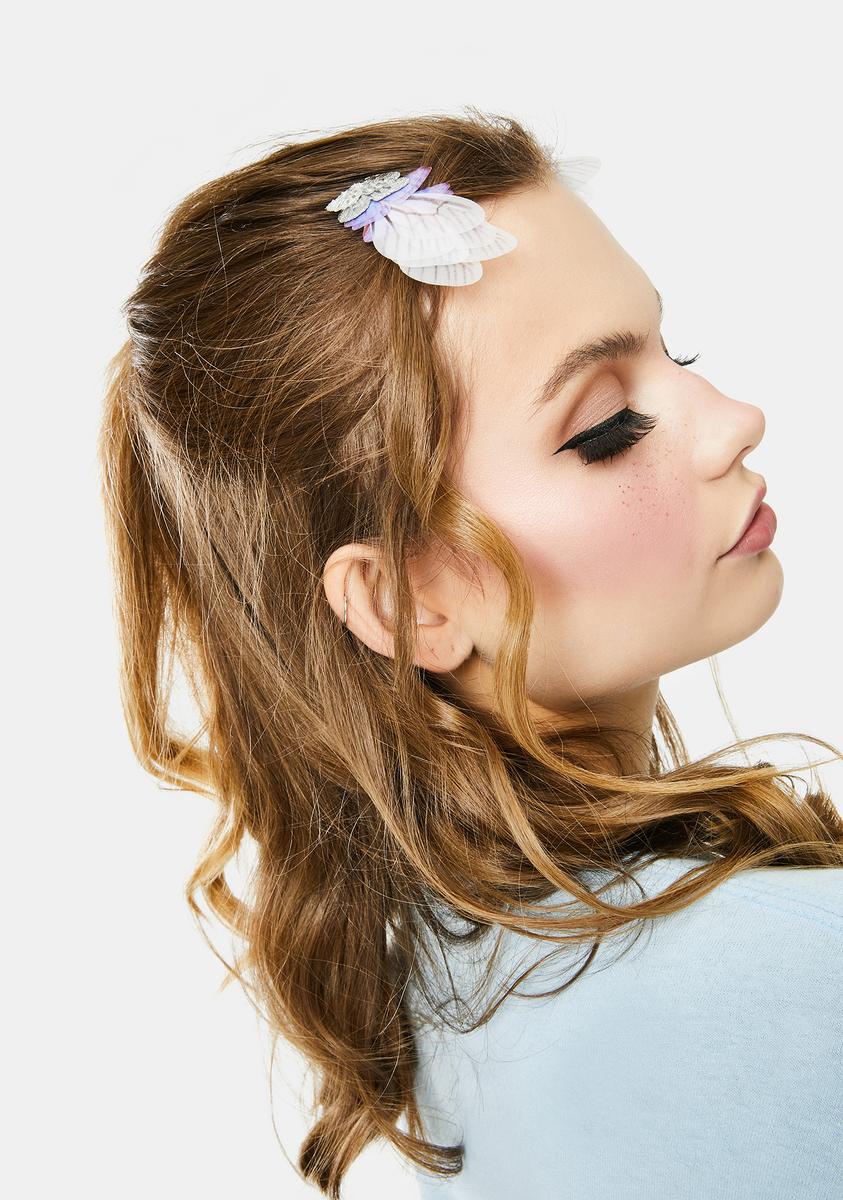 Glitter Sheer Butterfly Wing Hair Clips - Purple – Dolls Kill