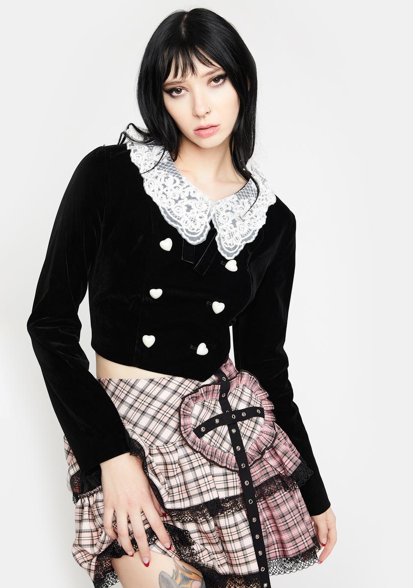 Dark In Love Retro Academy Doll Collar Jacket – Dolls Kill