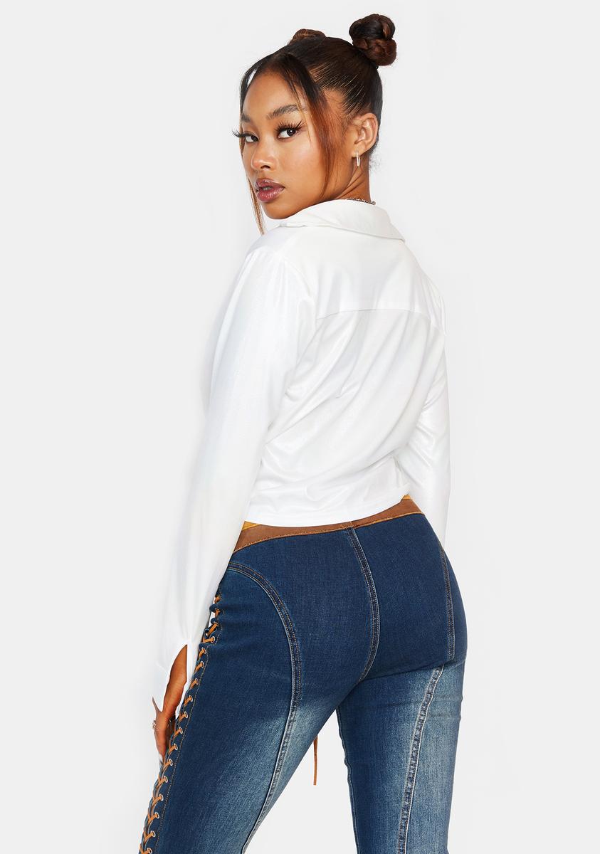 4SI3NNA White Beau Top – Dolls Kill