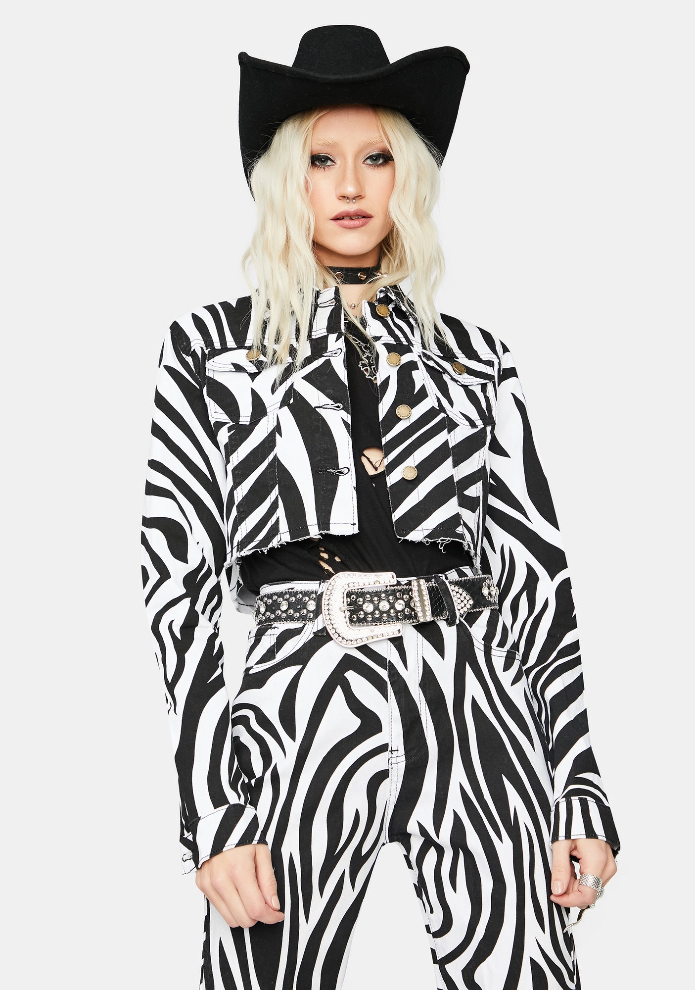 Free To Roam Zebra Print Denim Jacket – Dolls Kill