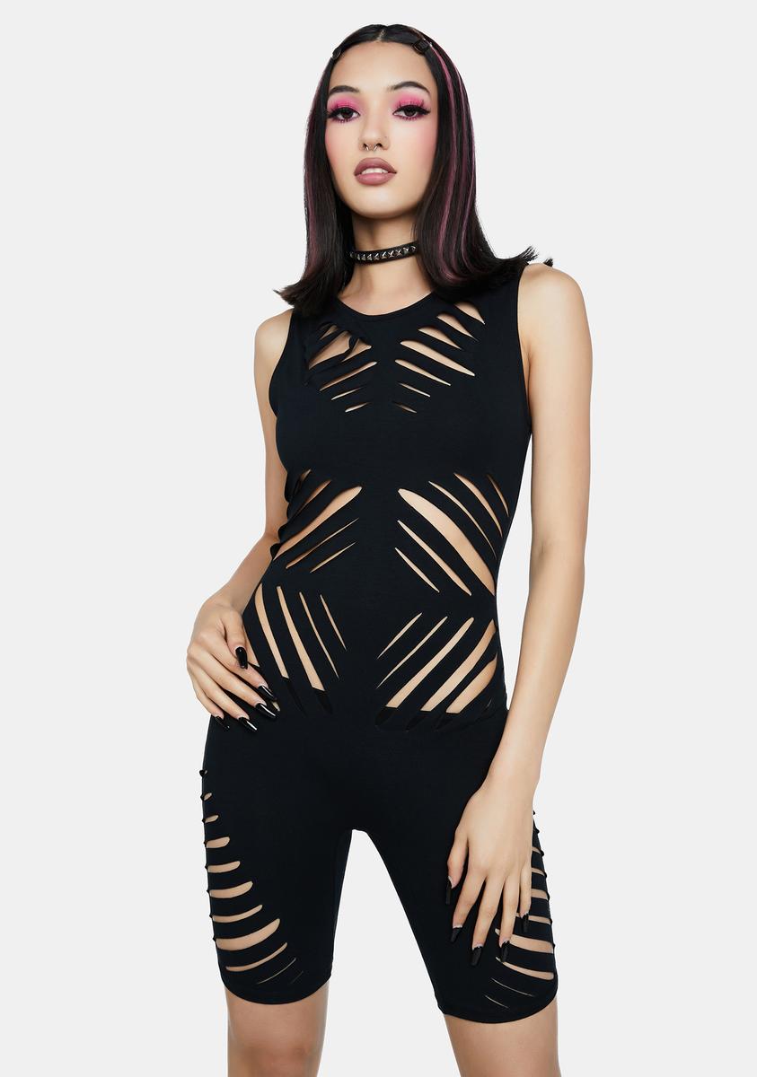 Cut Out Bodycon Romper - Black – Dolls Kill