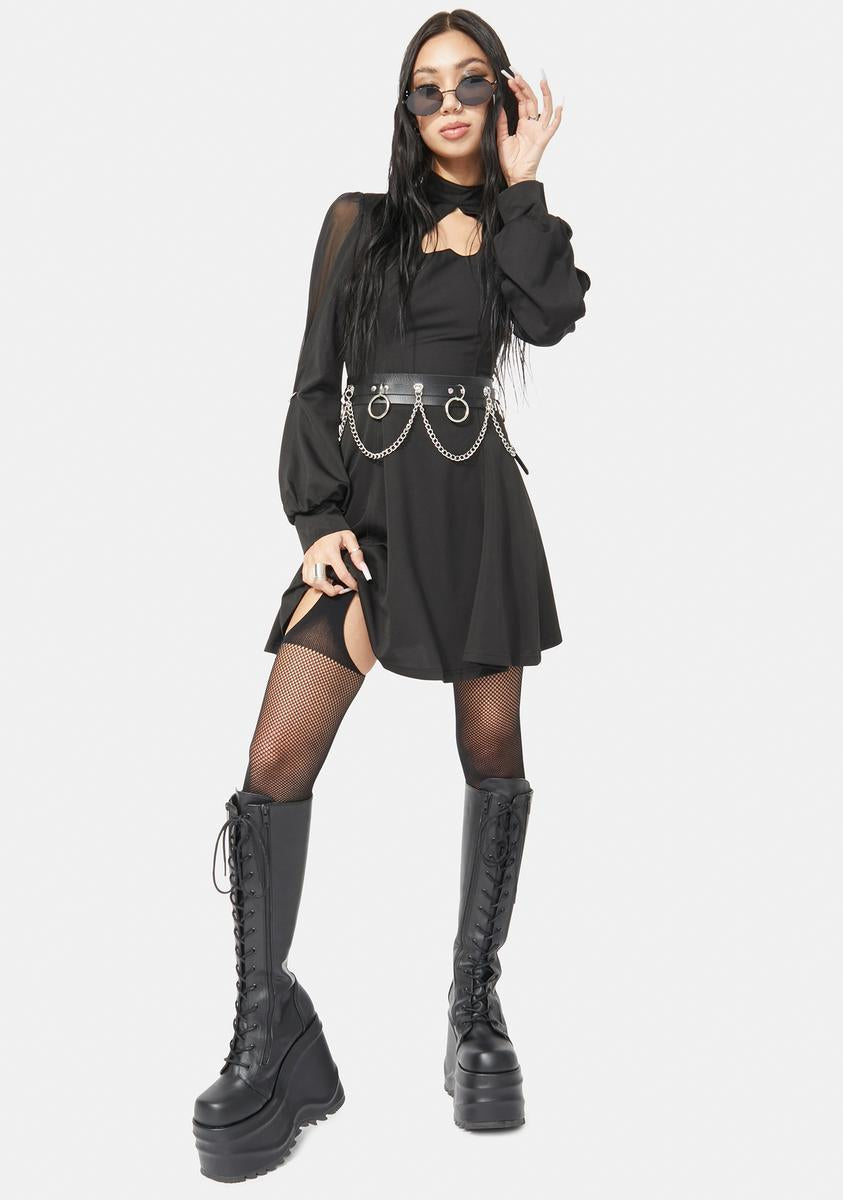 Punk Rave Transparent Sleeve Mini Dress – Dolls Kill