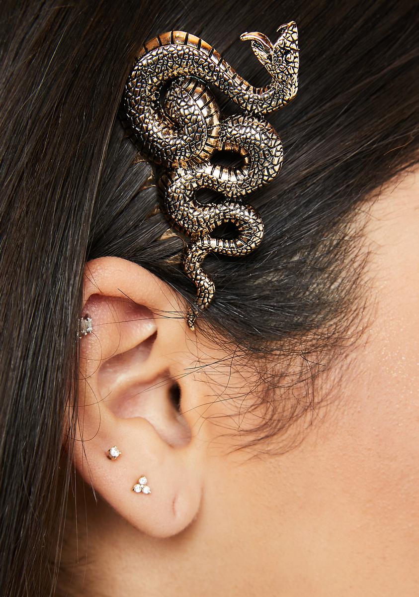 Pisces Metallic Twisted Snake Hair Comb - Gold – Dolls Kill