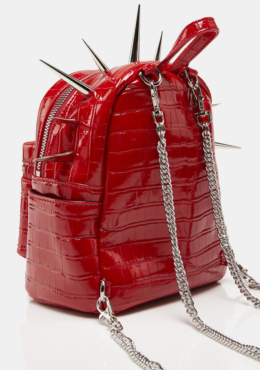 Red Spiked Backpack