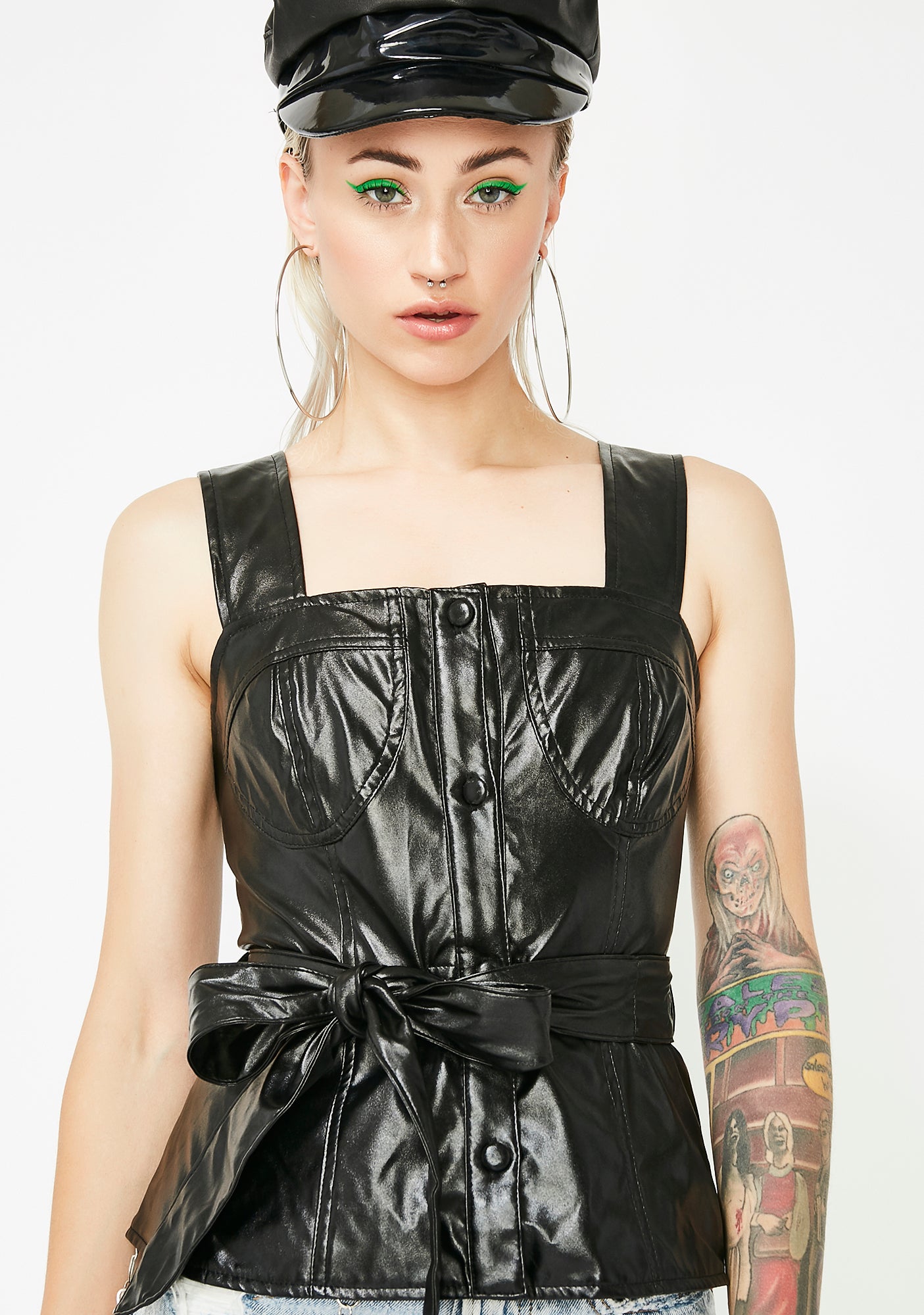 Wreck It Up Vegan Leather Bustier – Dolls Kill