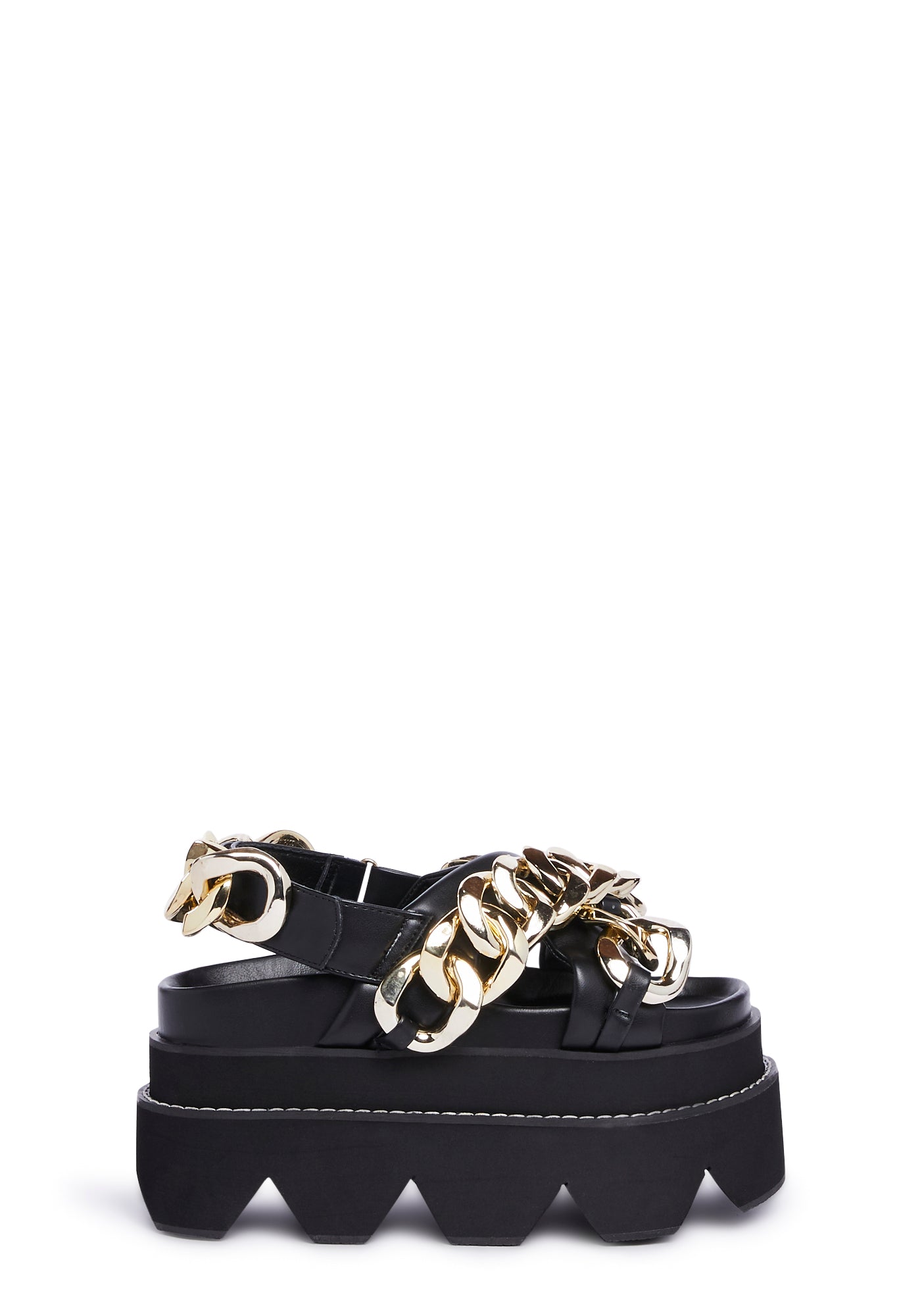 Strappy Chain Platform Sandals - Black – Dolls Kill