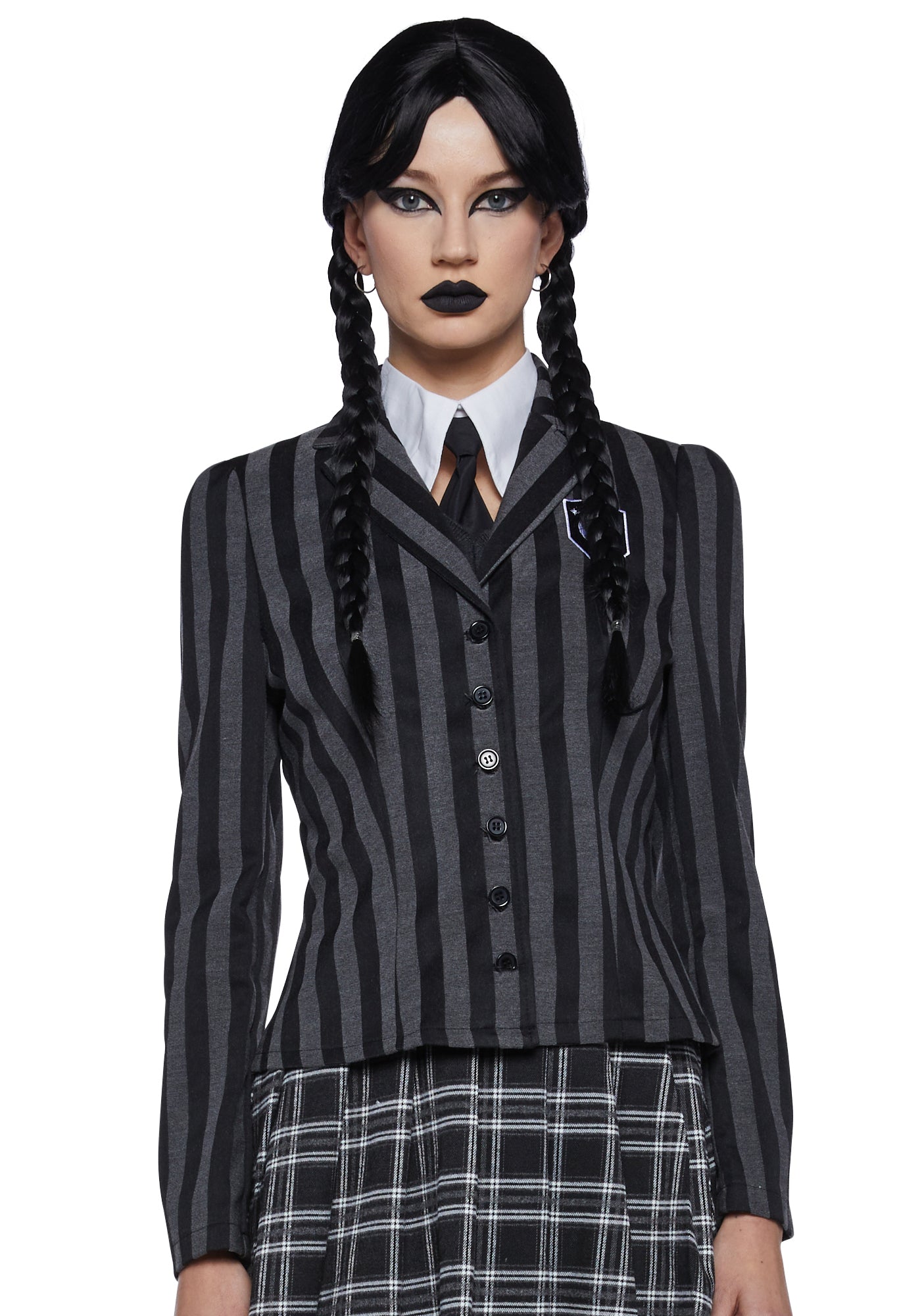 Trickz N' Treatz Braided Goth School Girl Wig - Black – Dolls Kill