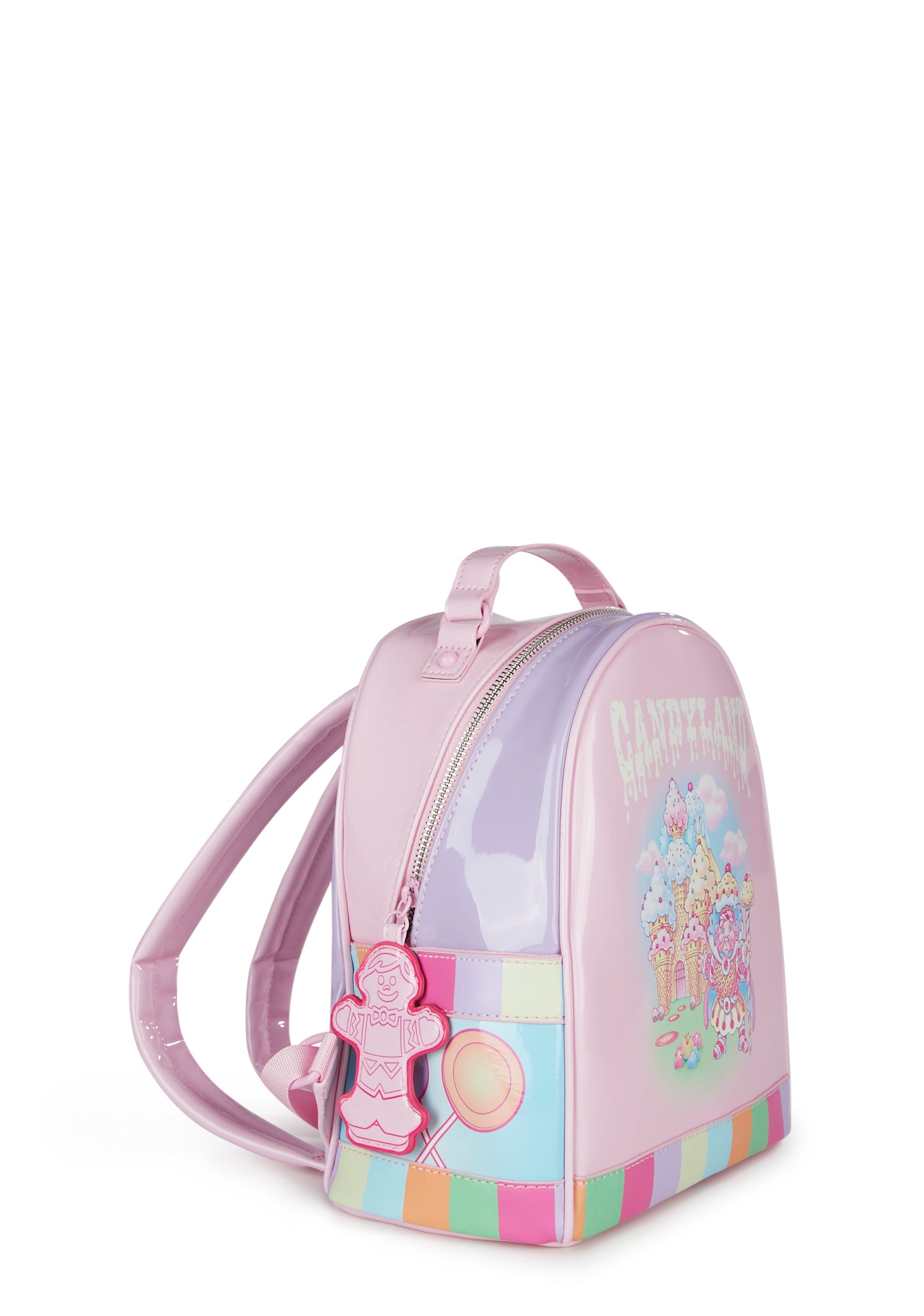 Dolls Kill x Candyland Patent Color Blocked Backpack - Pink