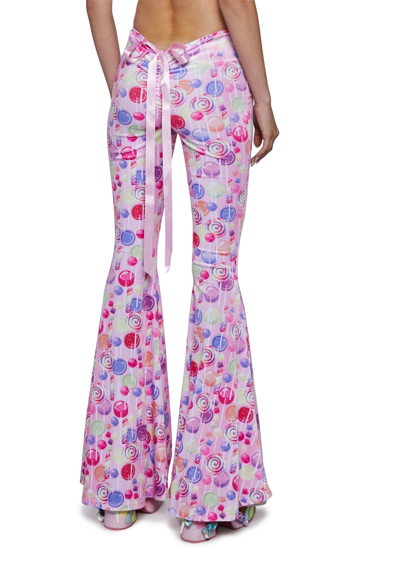 Dolls Kill x Candyland Lollipop Print Velour Fares - Multi