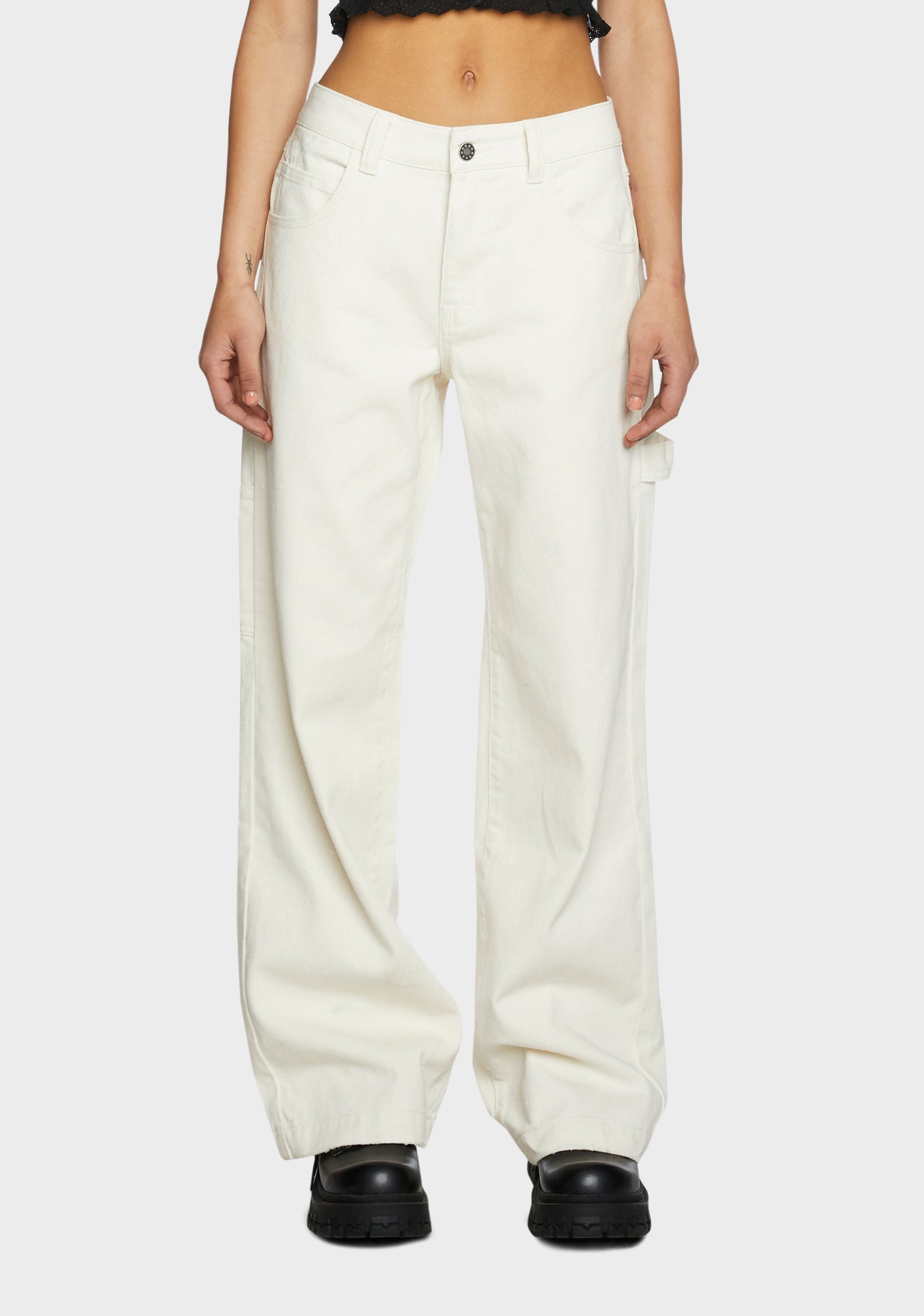 Delia's Twill Carpenter Pants - Off White – Dolls Kill