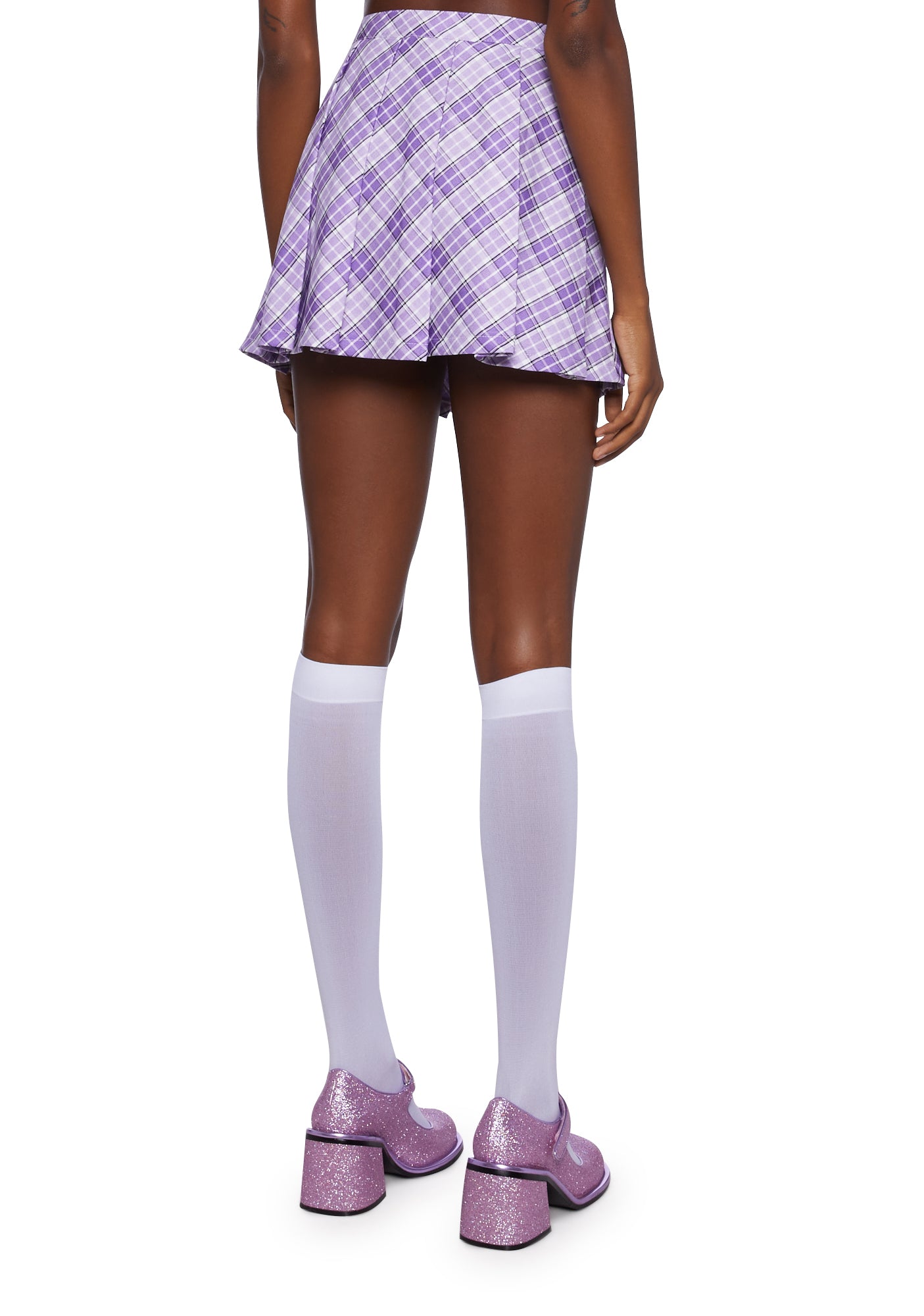 Sugar Thrillz Plaid Pleated Mini Skirt Purple Dolls Kill