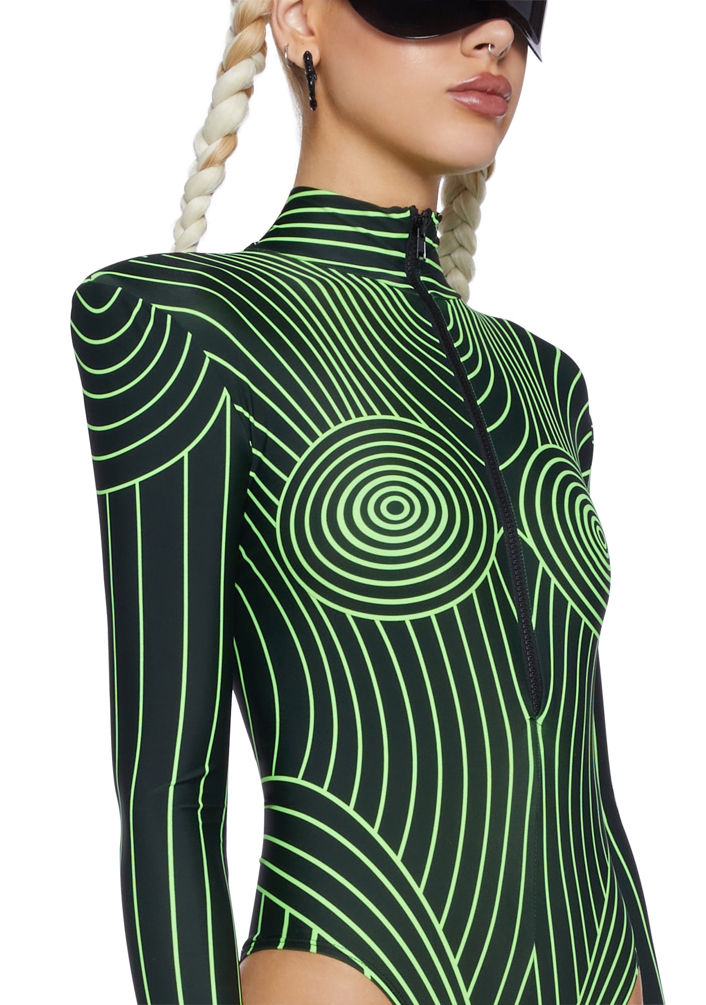 Badinka Graphic Bodysuit-Green – Dolls Kill