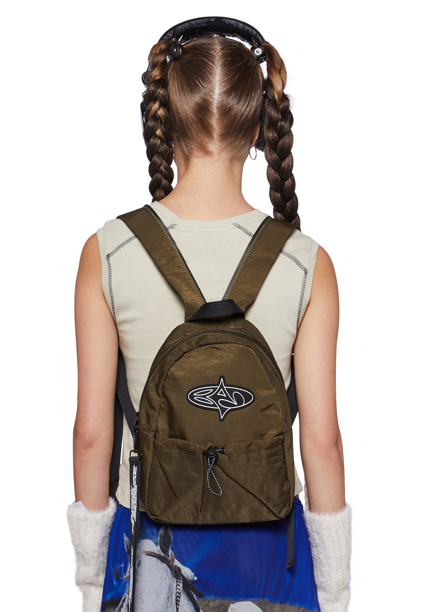 Basic Pleasure Mode Nylon Zipper Backpack - Green – Dolls Kill