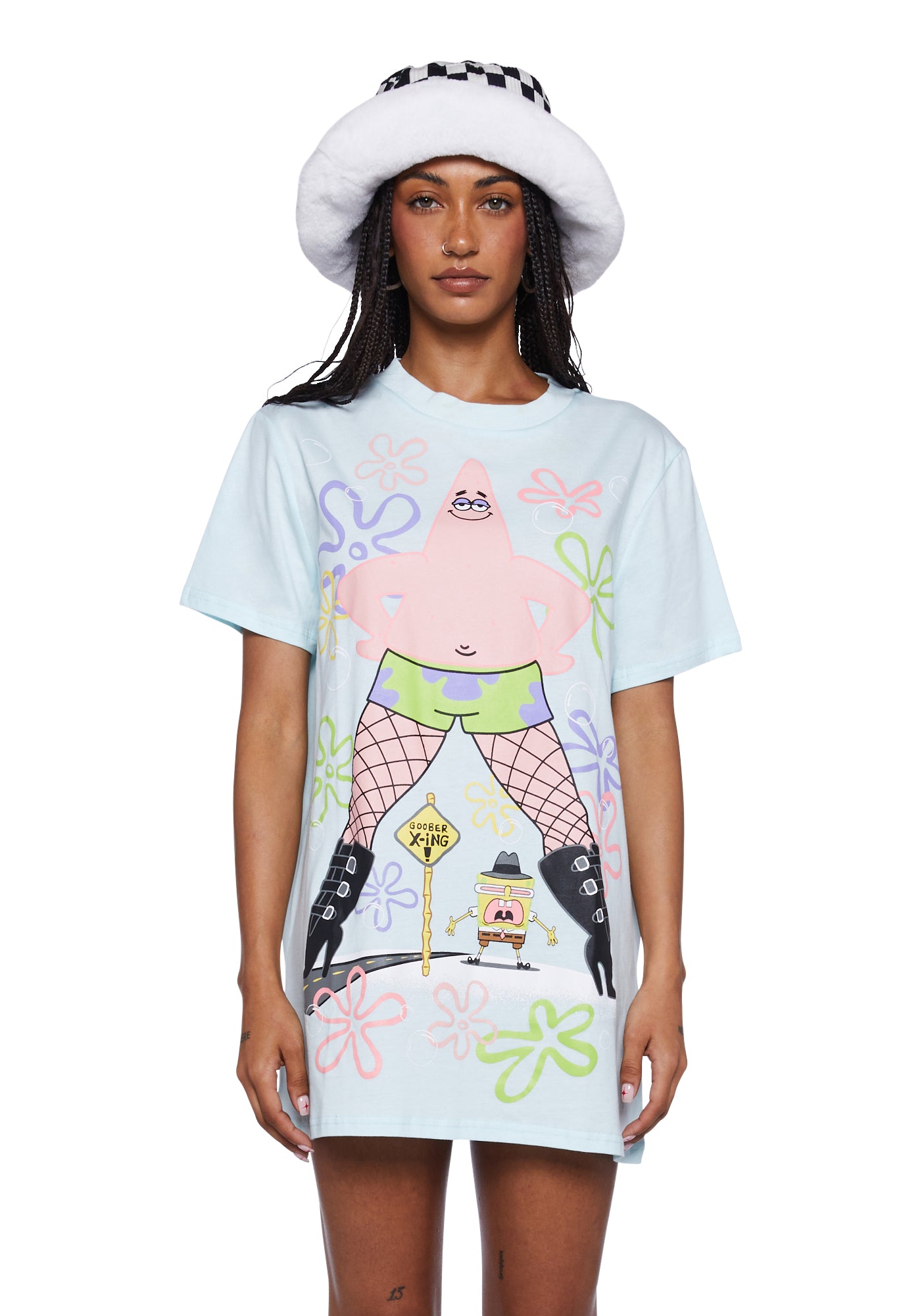 Dolls Kill x Spongebob Patrick Glam Graphic Tee - Blue