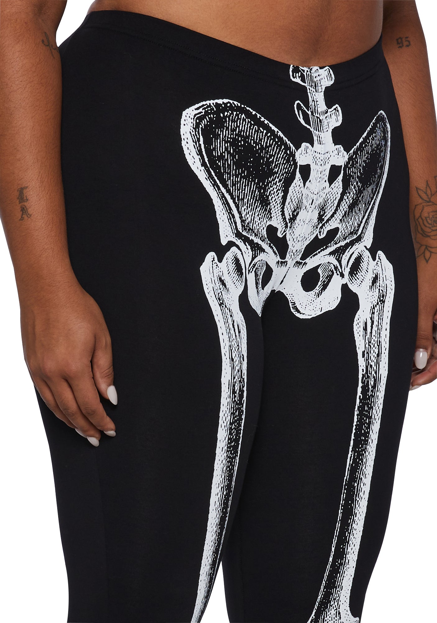 Plus Trickz N' Treatz Skeleton Bone Print Flared Pants - Black – Dolls Kill