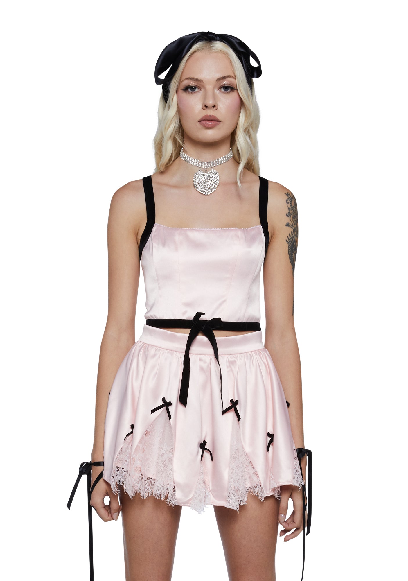 Sugar Thrillz Satin Crop Top- Pink – Dolls Kill