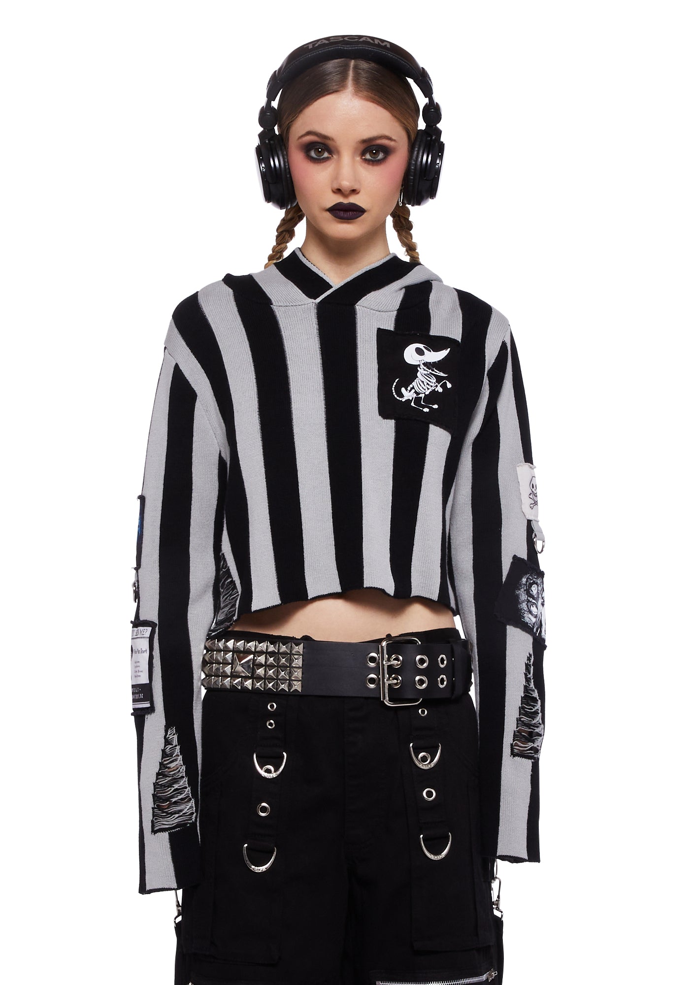Dolls Kill X Corpse Bride Hooded Sweater- Black