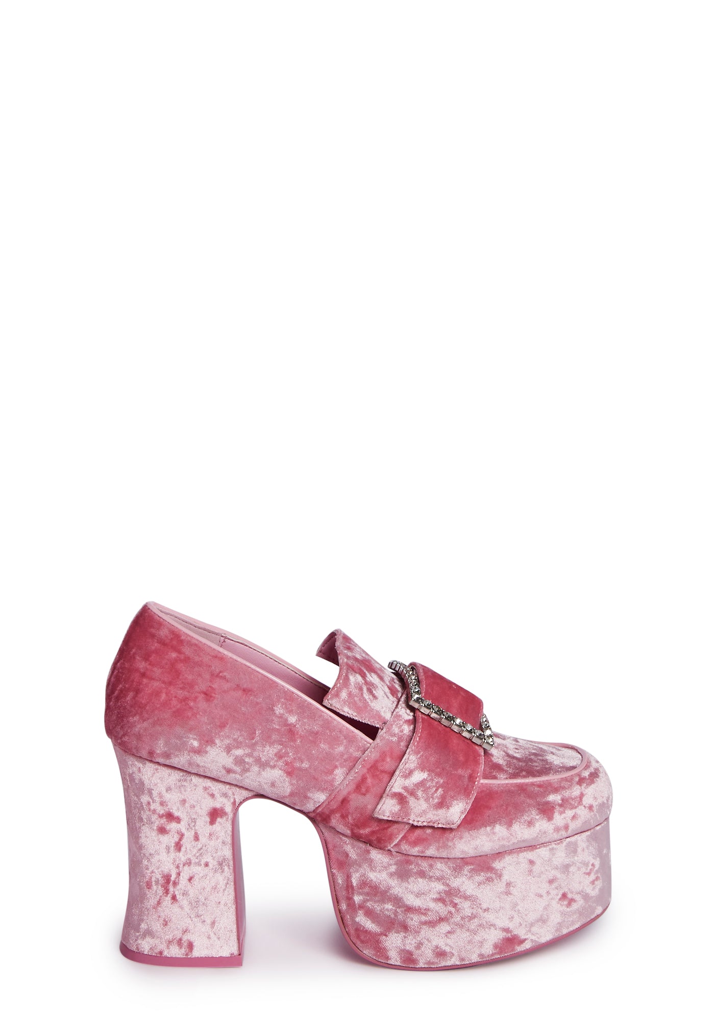 Y.R.U. Velvet Rhinestone Oxford Platforms - Pink – Dolls Kill