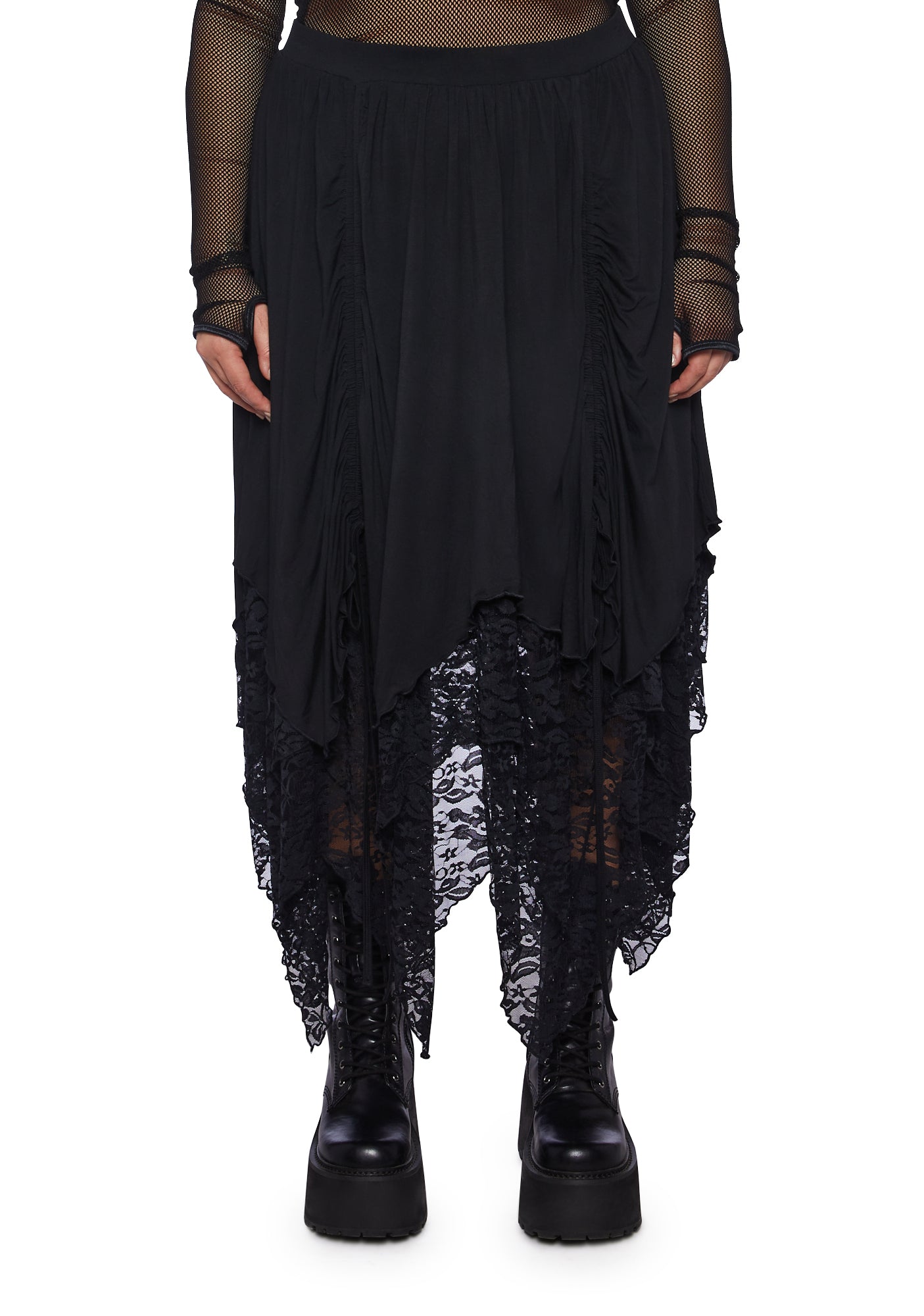 Plus Size The Grave Girls Midi Skirt- Black – Dolls Kill