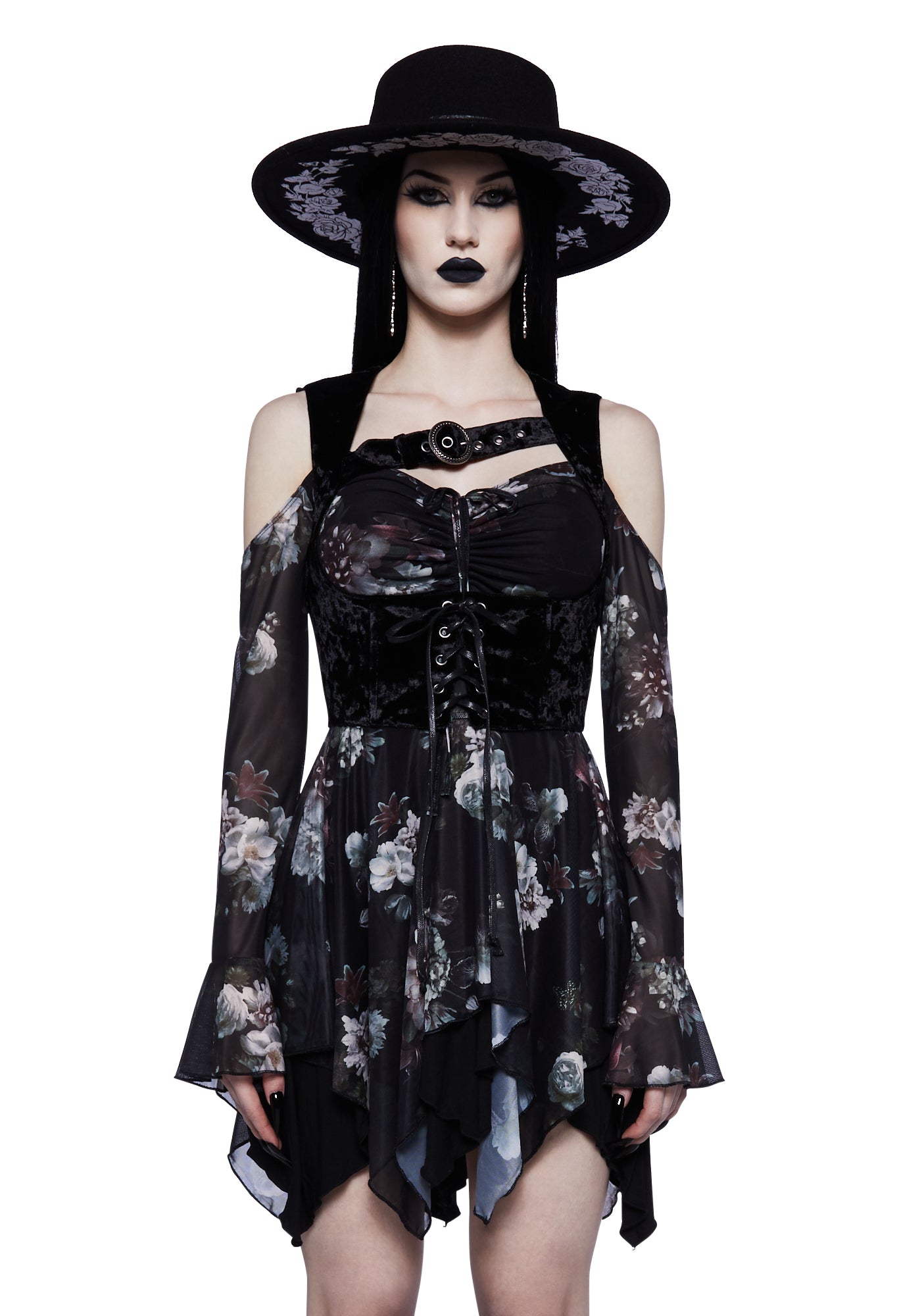 Widow Velvet Underbust Corset - Black – Dolls Kill