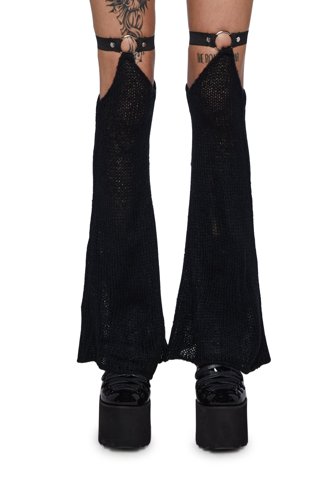Widow O-Ring Knit Leg Warmers- Black – Dolls Kill