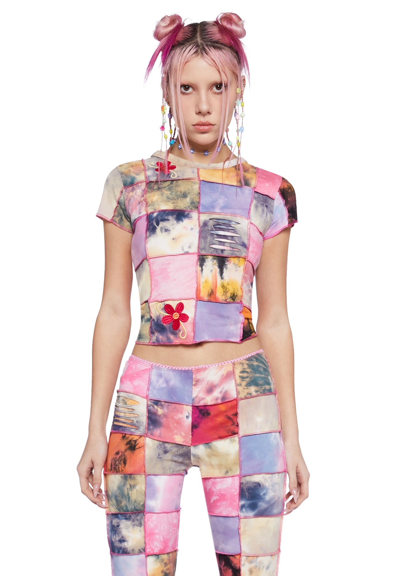 Delia's Patchwork Baby Tee- Pink – Dolls Kill