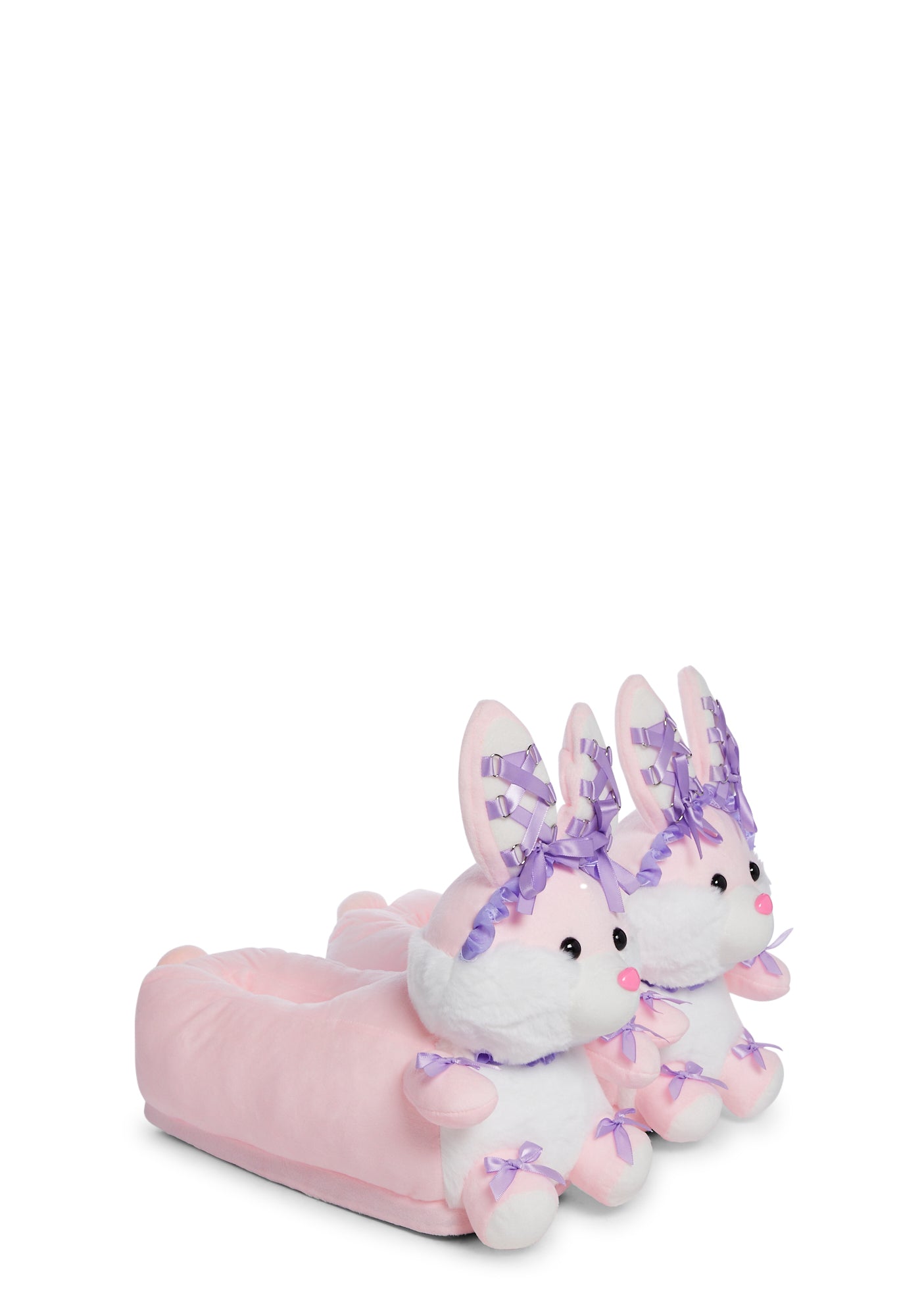 Plush Rabbit Slippers-Pink – Dolls Kill