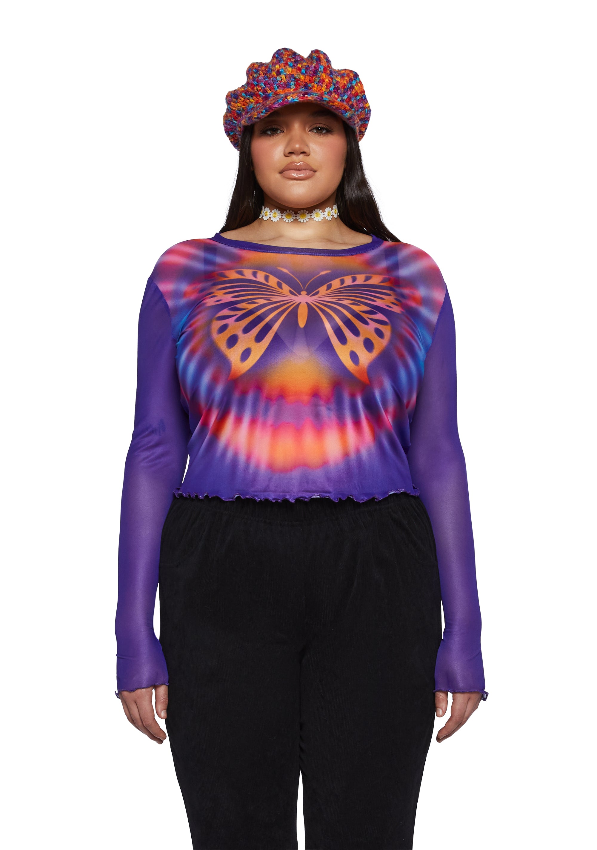 Plus Size Delia's Tie Dye Butterfly Top - Purple – Dolls Kill