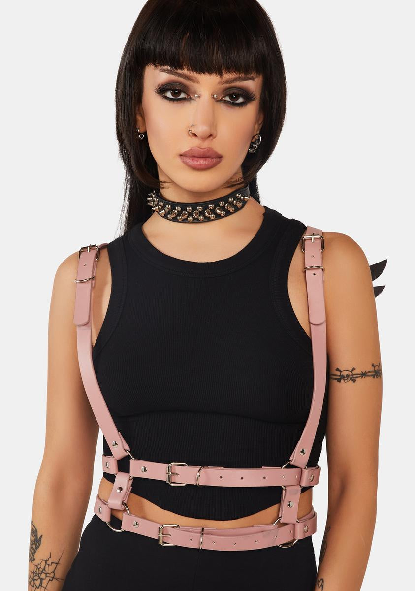 Punk Rave Vegan Leather Wing Harness - Pink – Dolls Kill