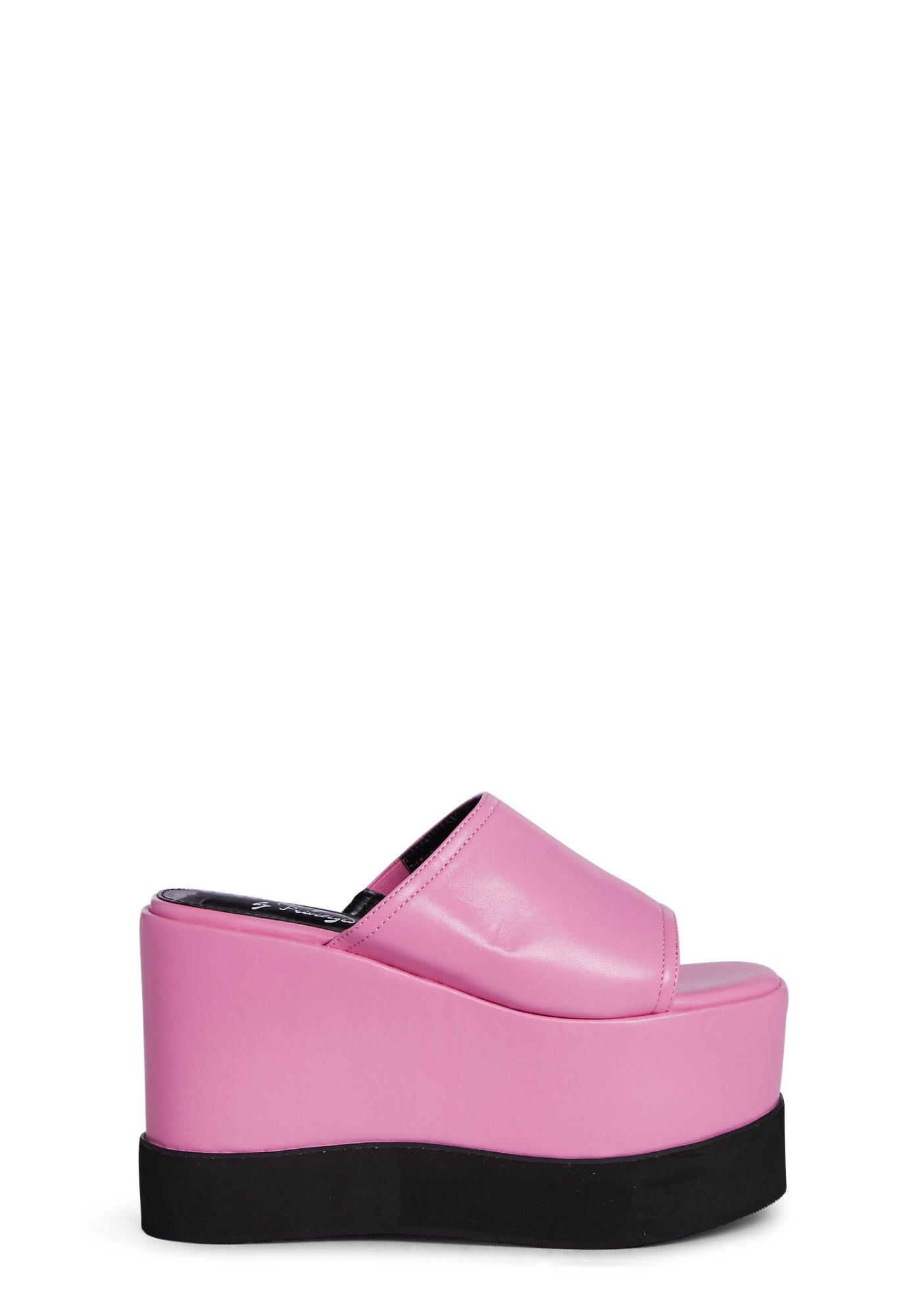 Lemon Drop By Privileged Vegan Leather Platform Mules - Pink – Dolls Kill