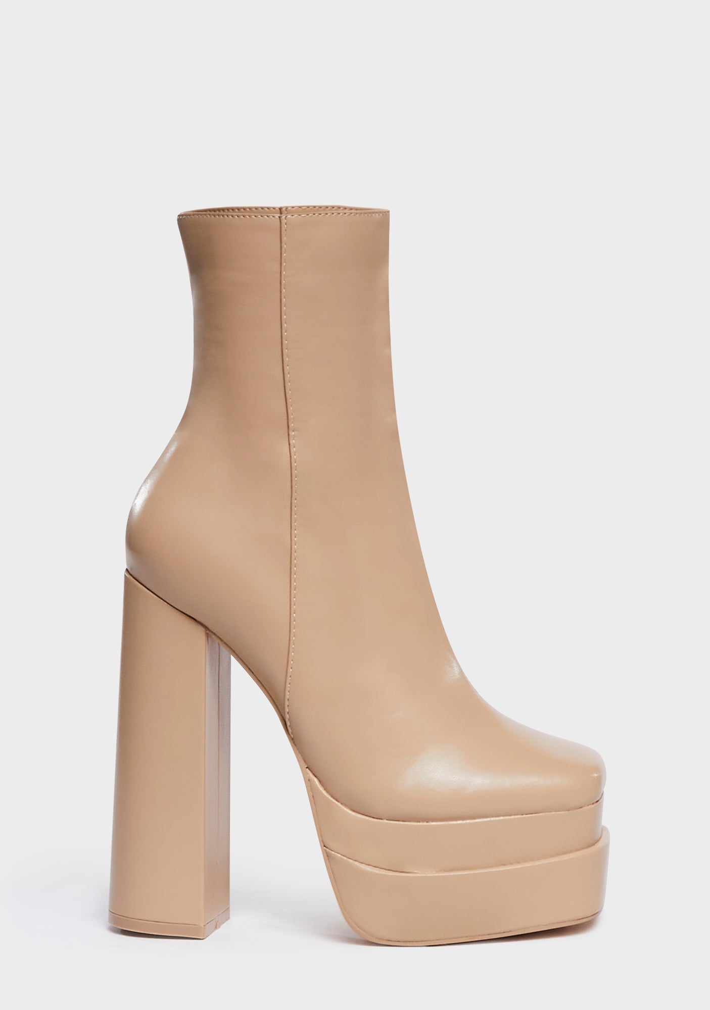 Public Desire Vegan Leather Double Stacked Platform Ankle Boots - Pink ...