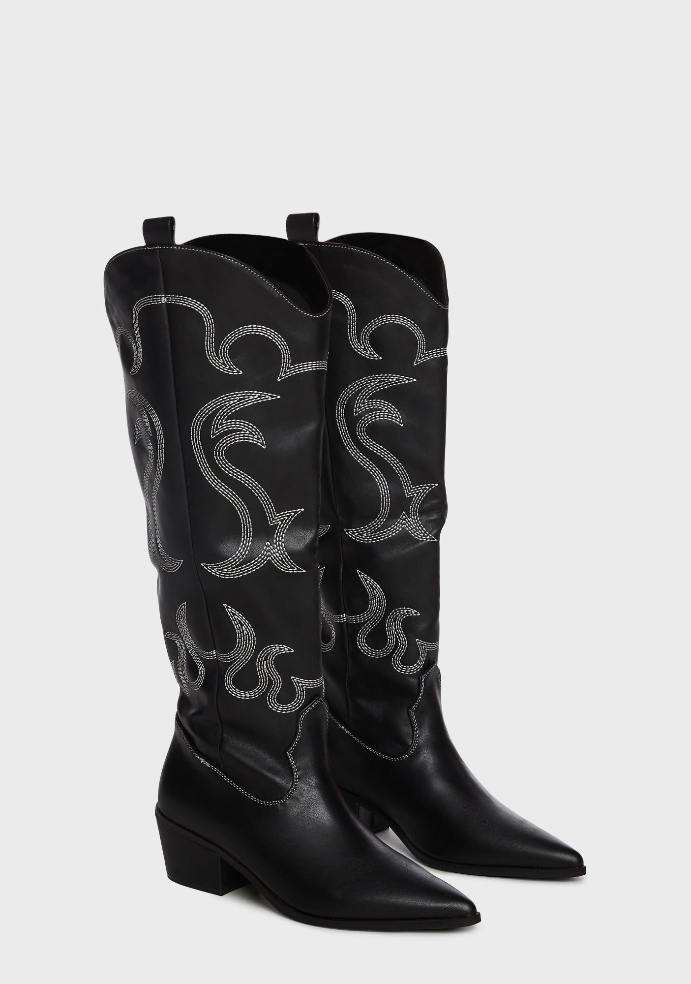 Cooper Cowboy Boots- Black – Dolls Kill