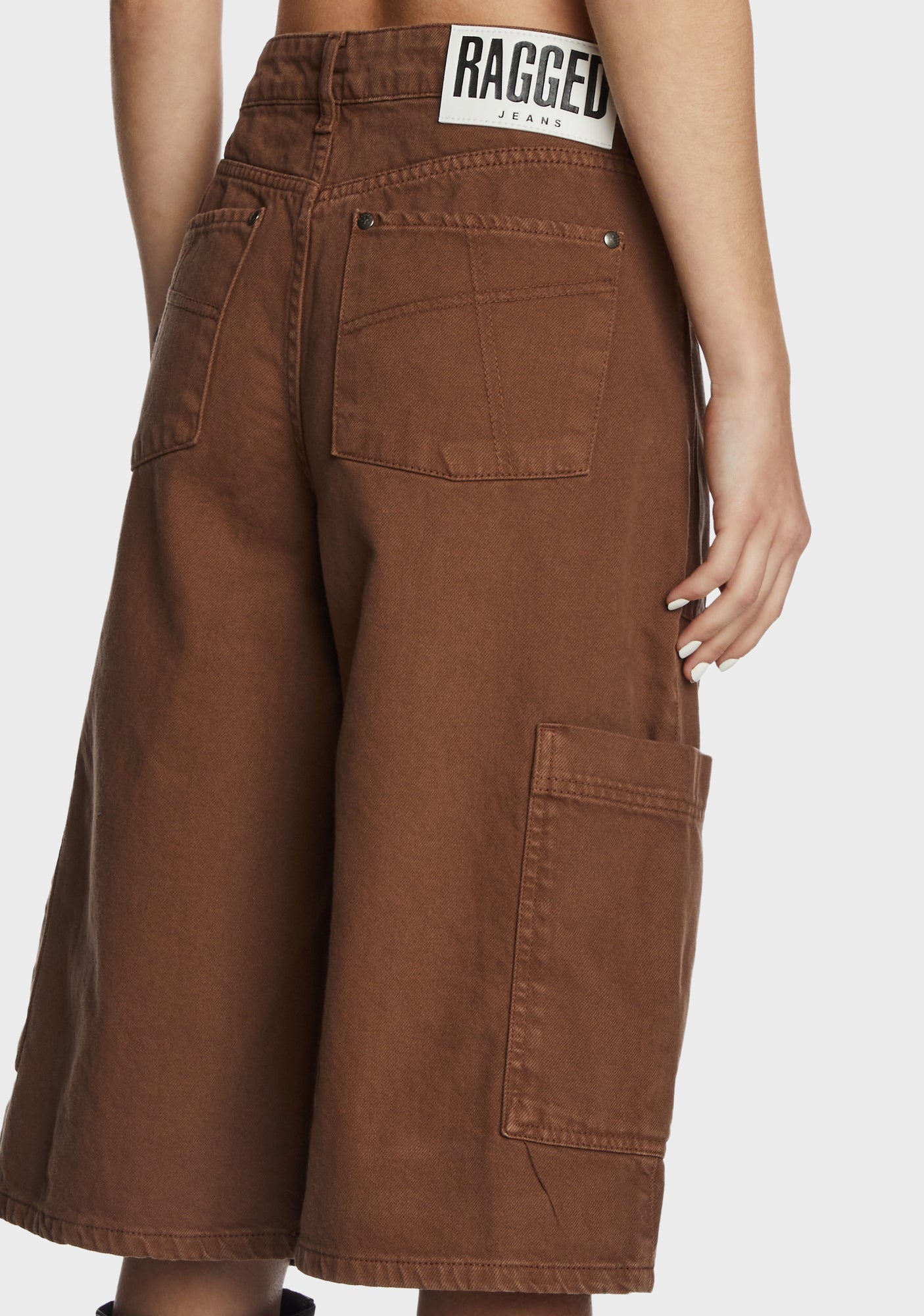 Avril Denim Cargo Shorts - Brown – Dolls Kill