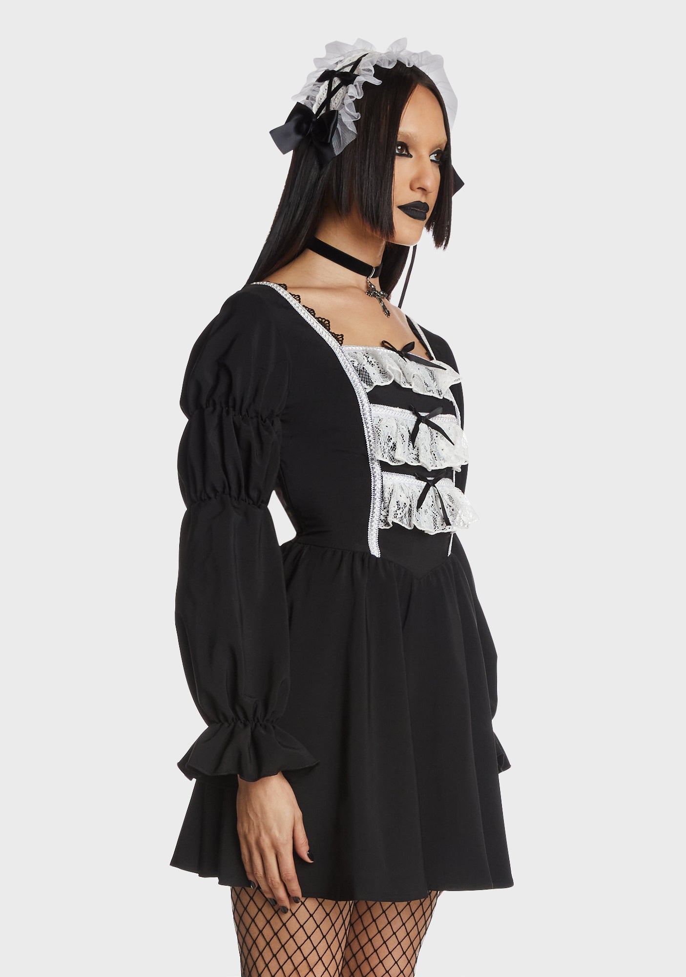 Black White Frilly Doll Dress – Dolls Kill