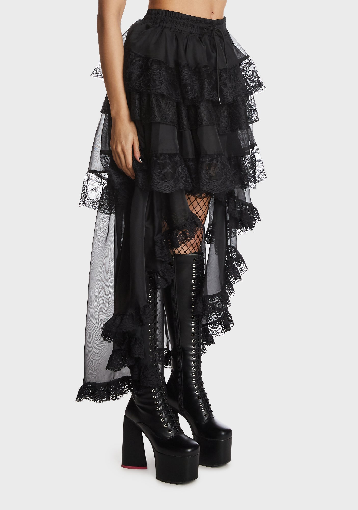 Gothic Chiffon High Low Petticoat – Dolls Kill