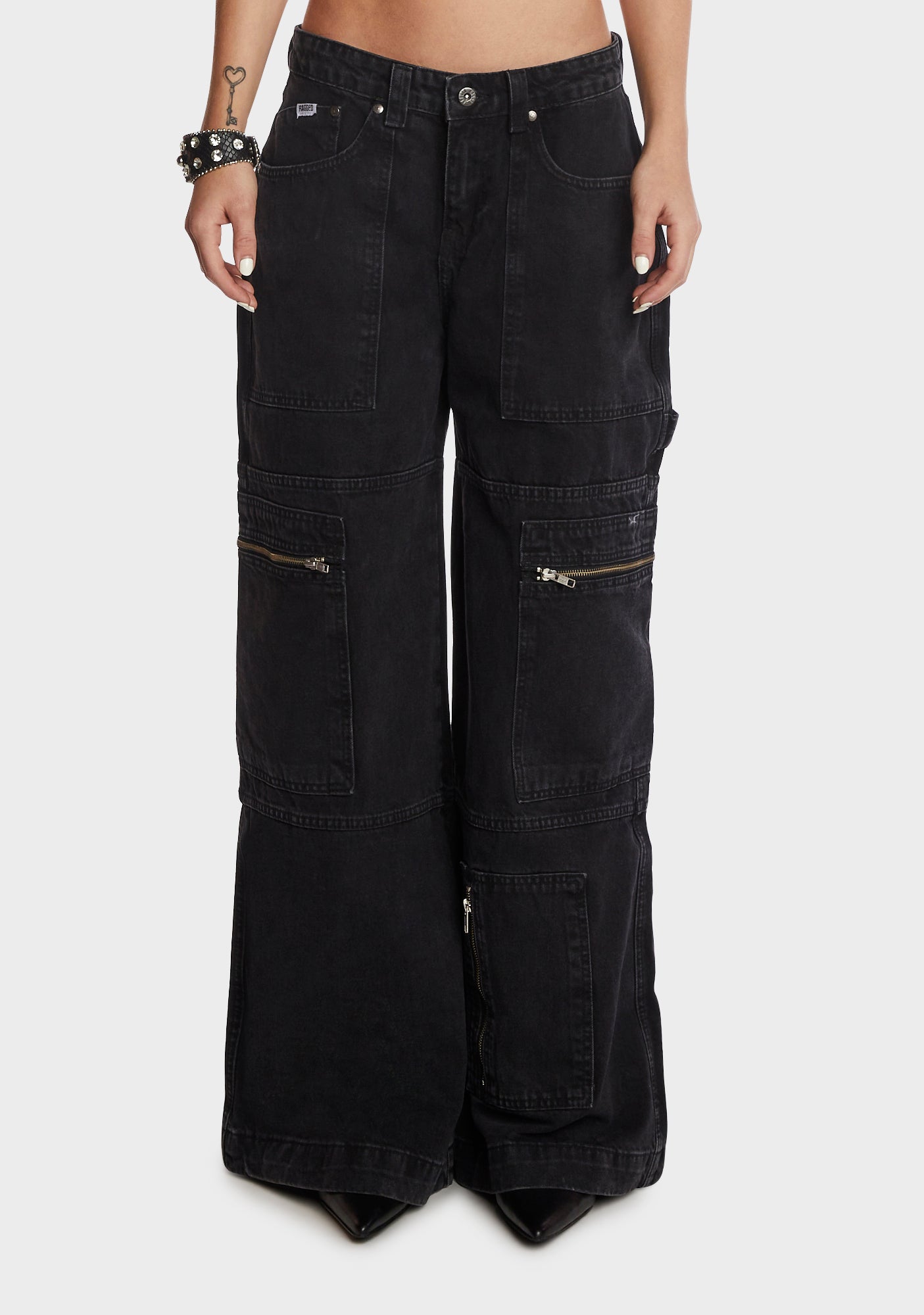 The Ragged Priest Wide Leg Jeans - Black – Dolls Kill
