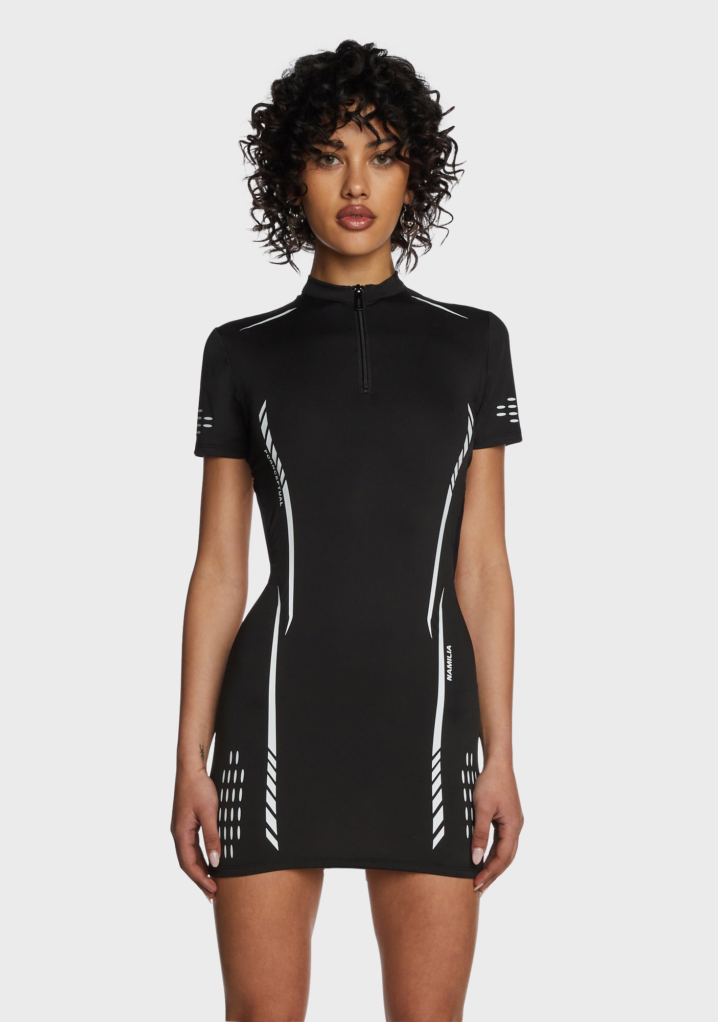 Namilia Buckle Cut Out Back Mini Dress - Black – Dolls Kill