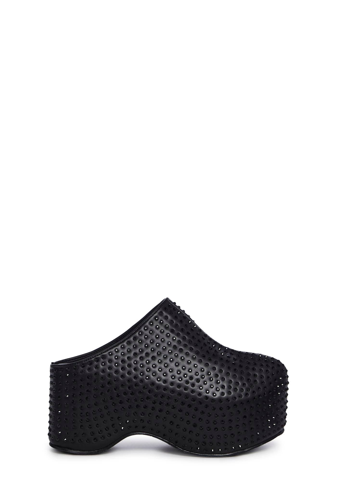 Azalea Wang Studded Platform Mule Sandals- Black – Dolls Kill
