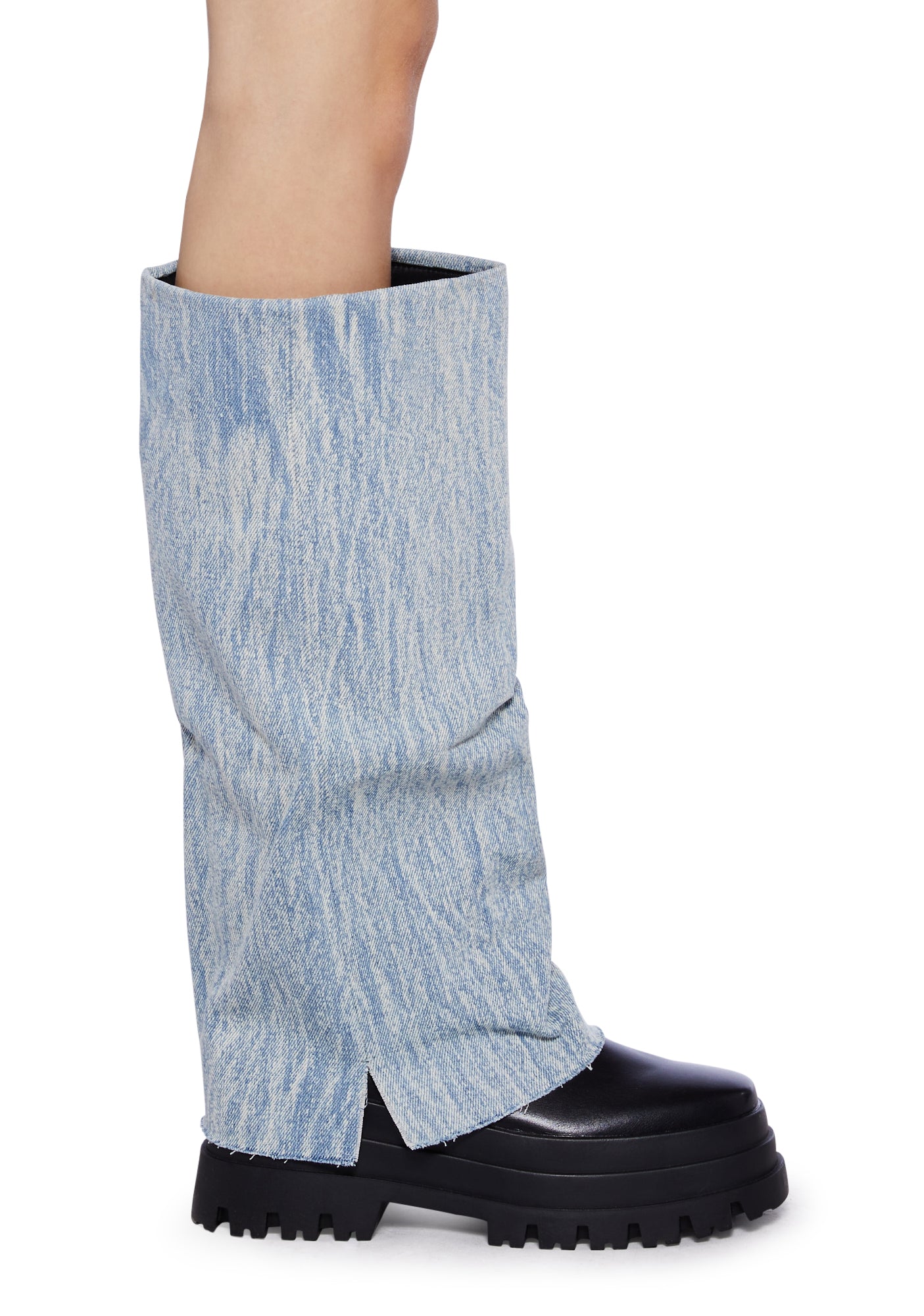 Azalea Wang Denim Platform Boots - Blue – Dolls Kill