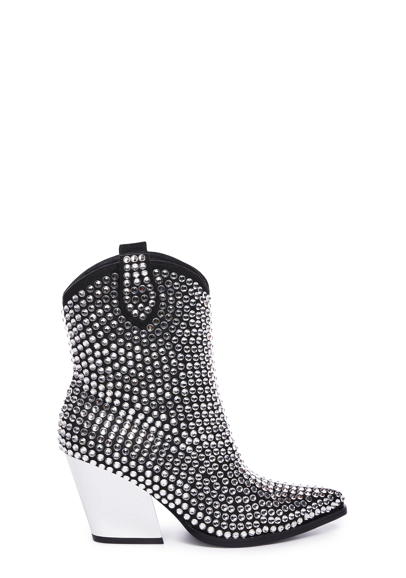 AZALEA WANG Sparkly Rhinestone Cowboy Boots - Black – Dolls Kill