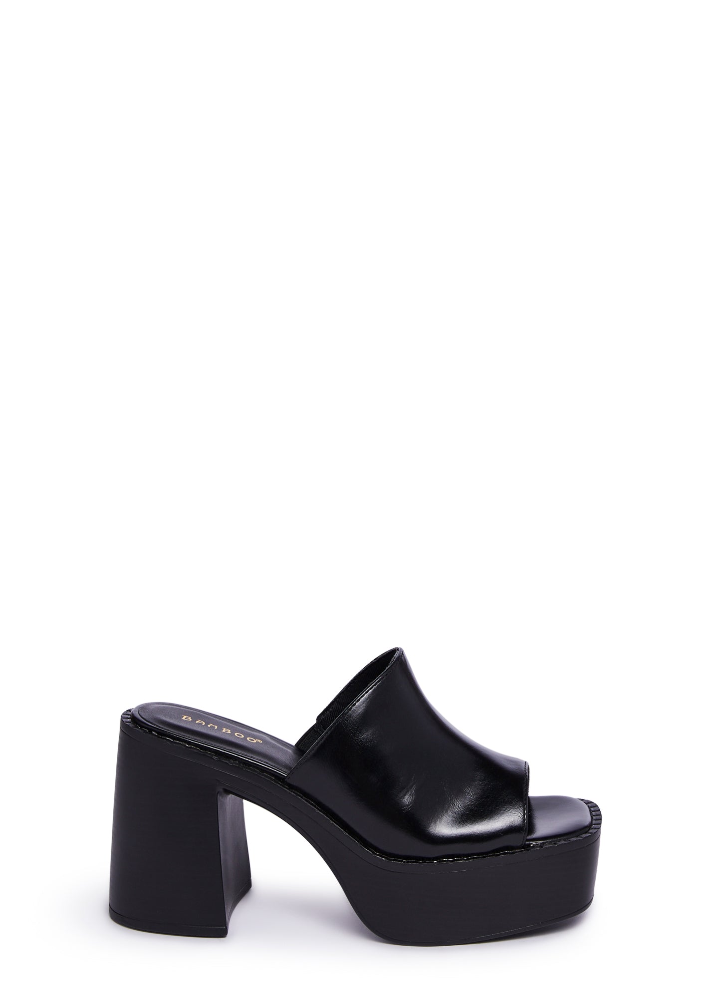 Vegan Leather Platform Mules - Black – Dolls Kill